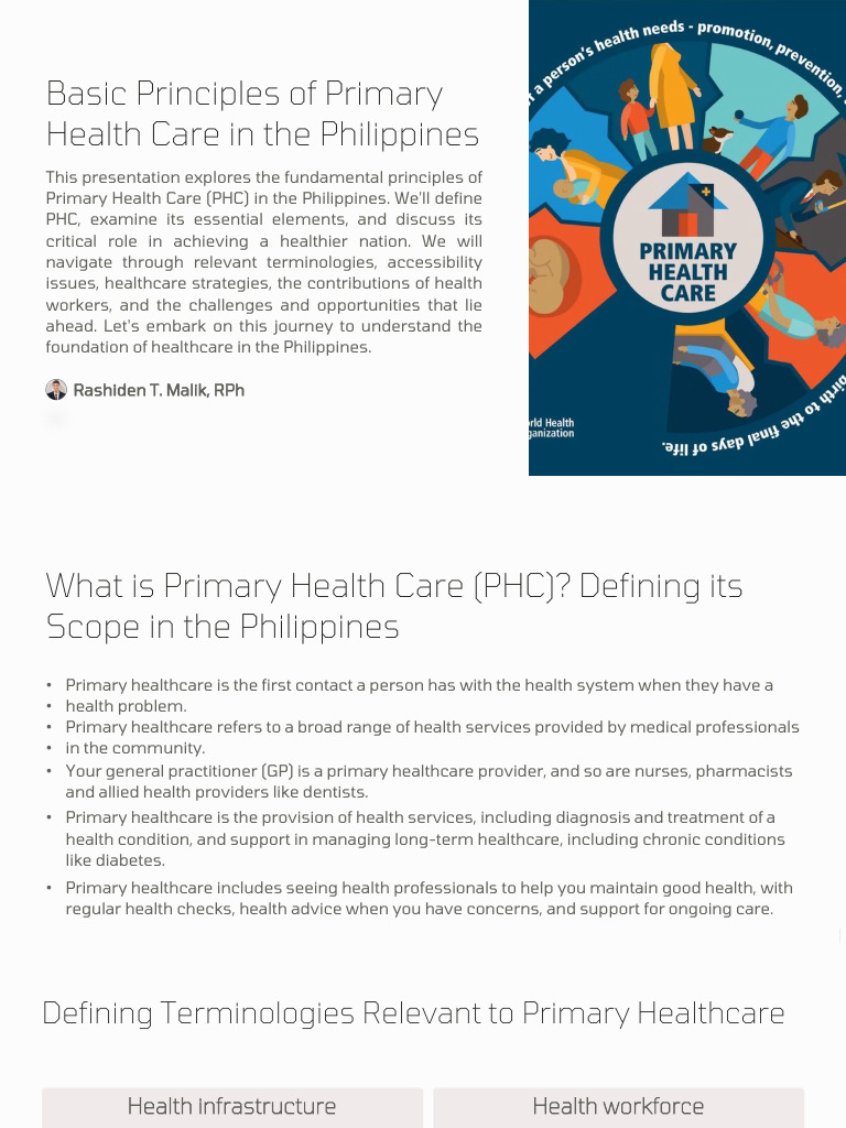 Basic Principles of Primary Health Care in The Philippines | PDF ...