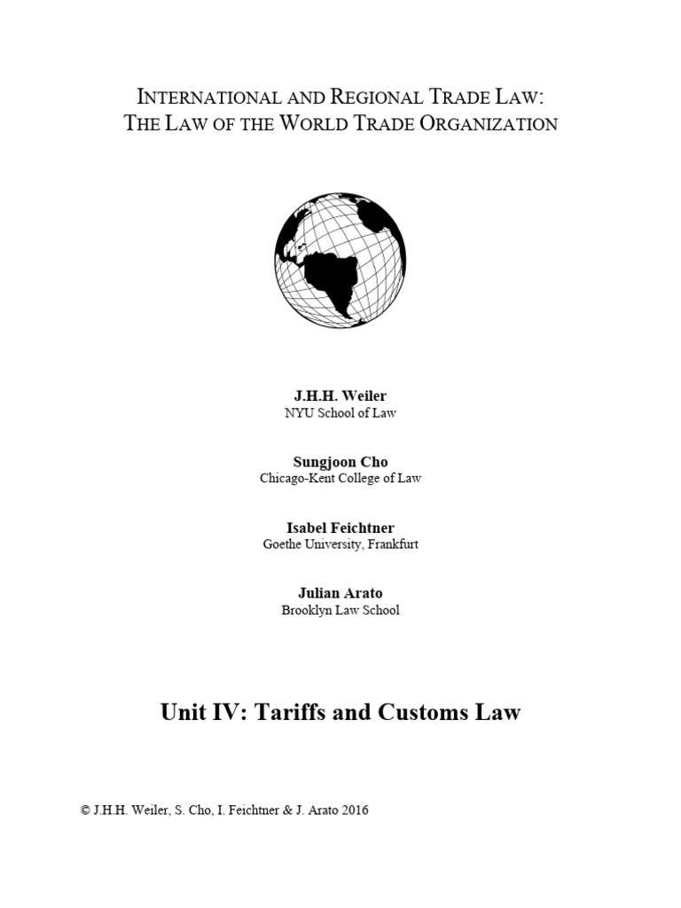 WTO-Unit-4-Tariffs-and-Customs-2016-editon | PDF | World Trade ...