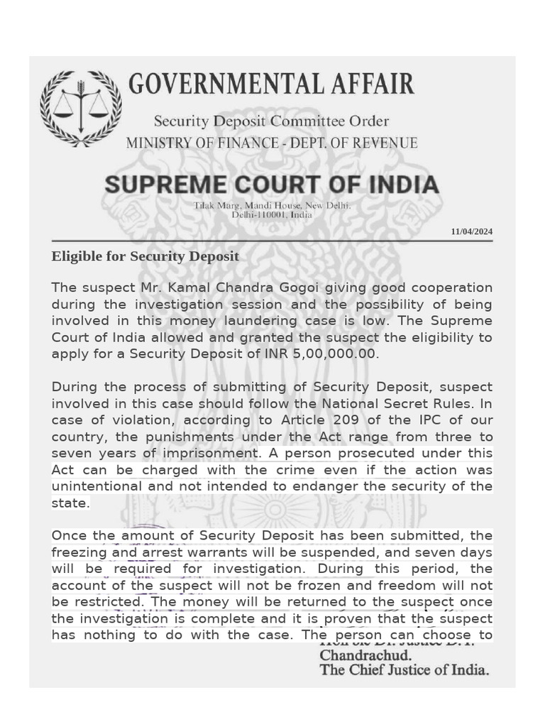 Security Deposit | PDF