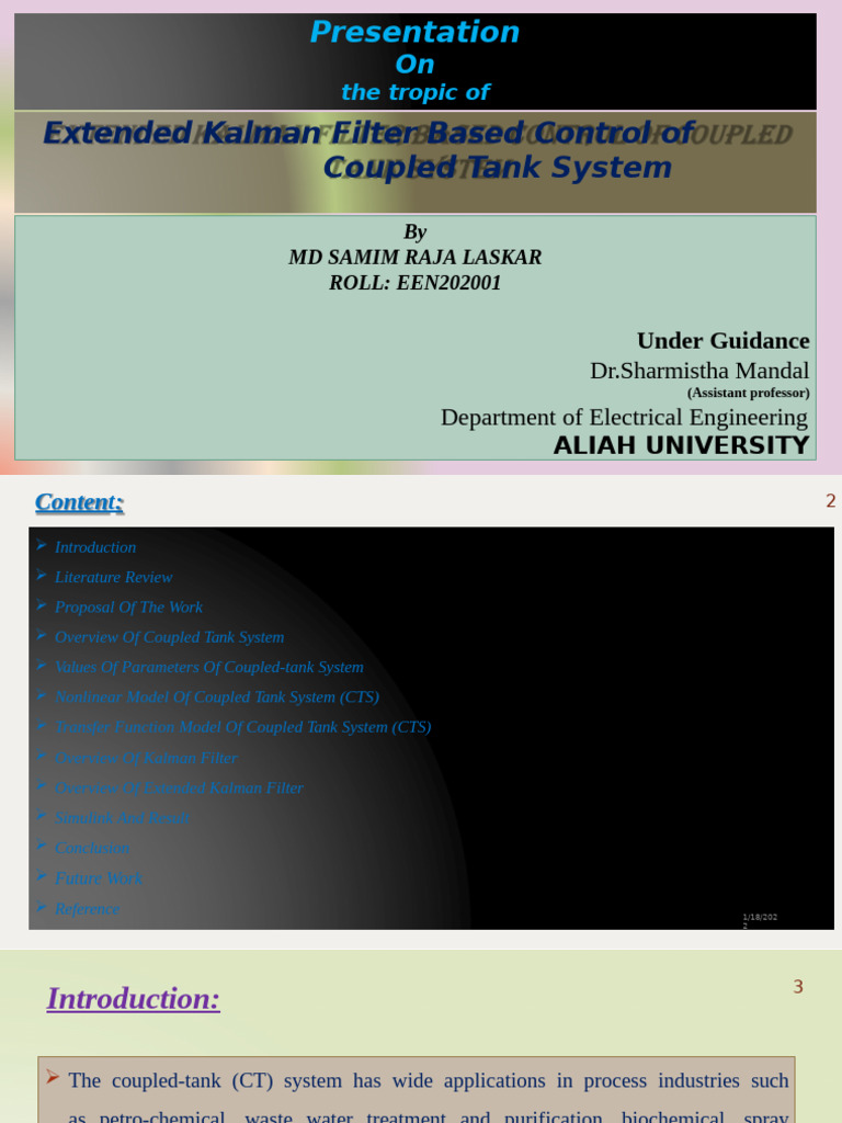 Extended Kalman Filter Based Control of Coupled Tank System | PDF ...