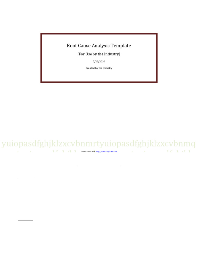 Root Cause Analysis Template 31 | PDF | Policy | Cognition