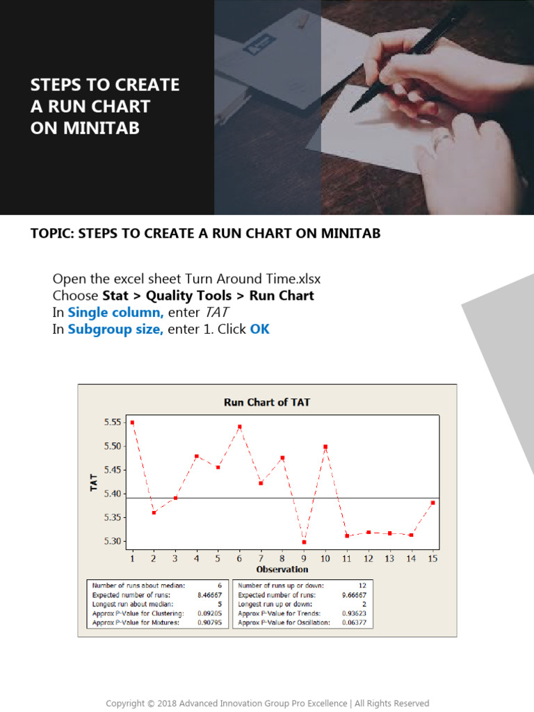 R S33+C216+-+Steps+to+create+a+Run+Chart+on+Minitab | PDF