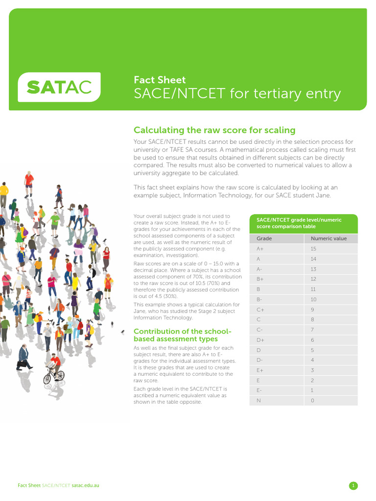 SATAC Fact Sheet - SACENTCET - RawScore | PDF