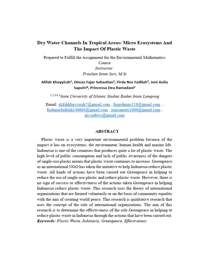 ARTIKEL MATLING KEL.1 (Eng. Ver) | PDF | Drainage | Ecosystem