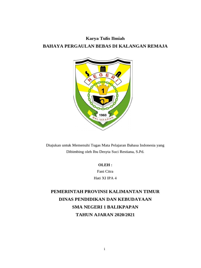 Bahaya Pergaulan Bebas Di Kalangan Remaja | PDF