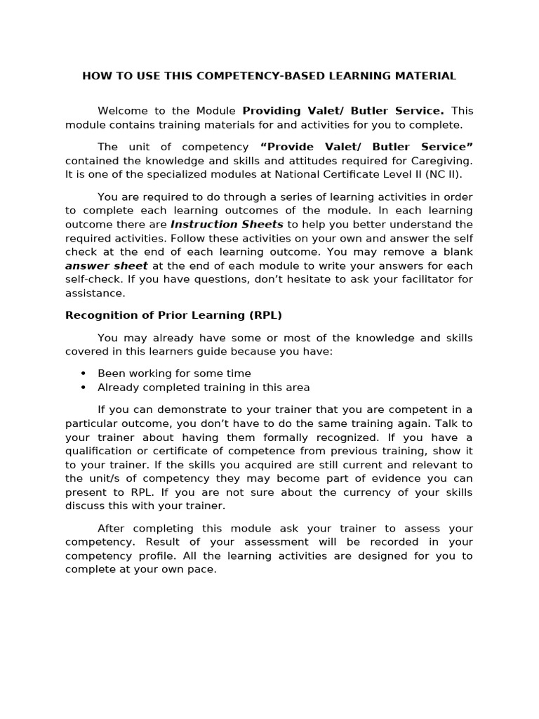 07A HOW TO USE THIS COMPETENCY-BASED LEARNING MATERIAL | PDF ...