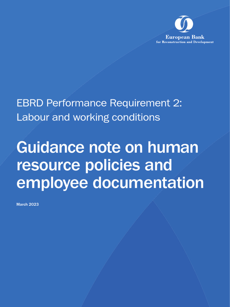 HR Policies Guidance for EBRD Clients | PDF | Employment | Labour Law