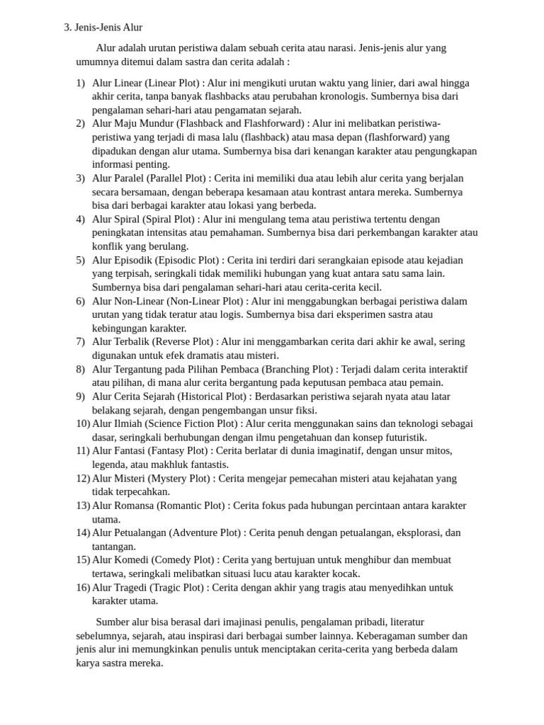 Jenis Jenis Alur | PDF