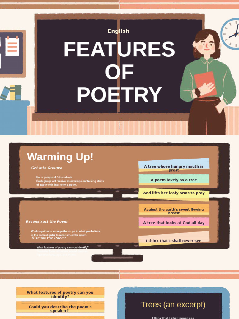 Features of Poetry ELA Educational Presentation in Yellow and Brown ...