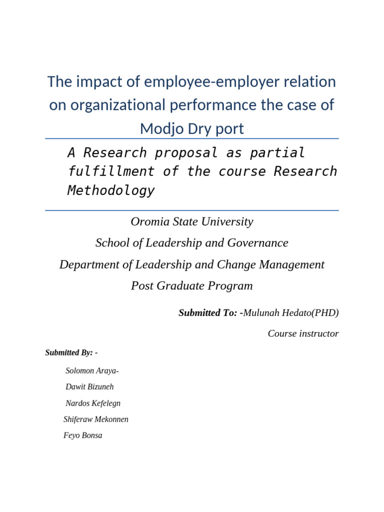 Employee-Employer Relations at Modjo Port | PDF | Employment | Sampling ...