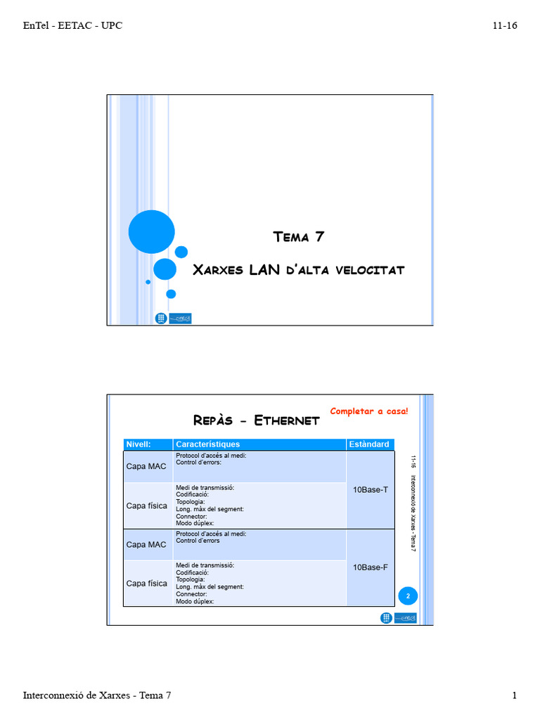 IX Tema7 HighSpeedEthernet | PDF