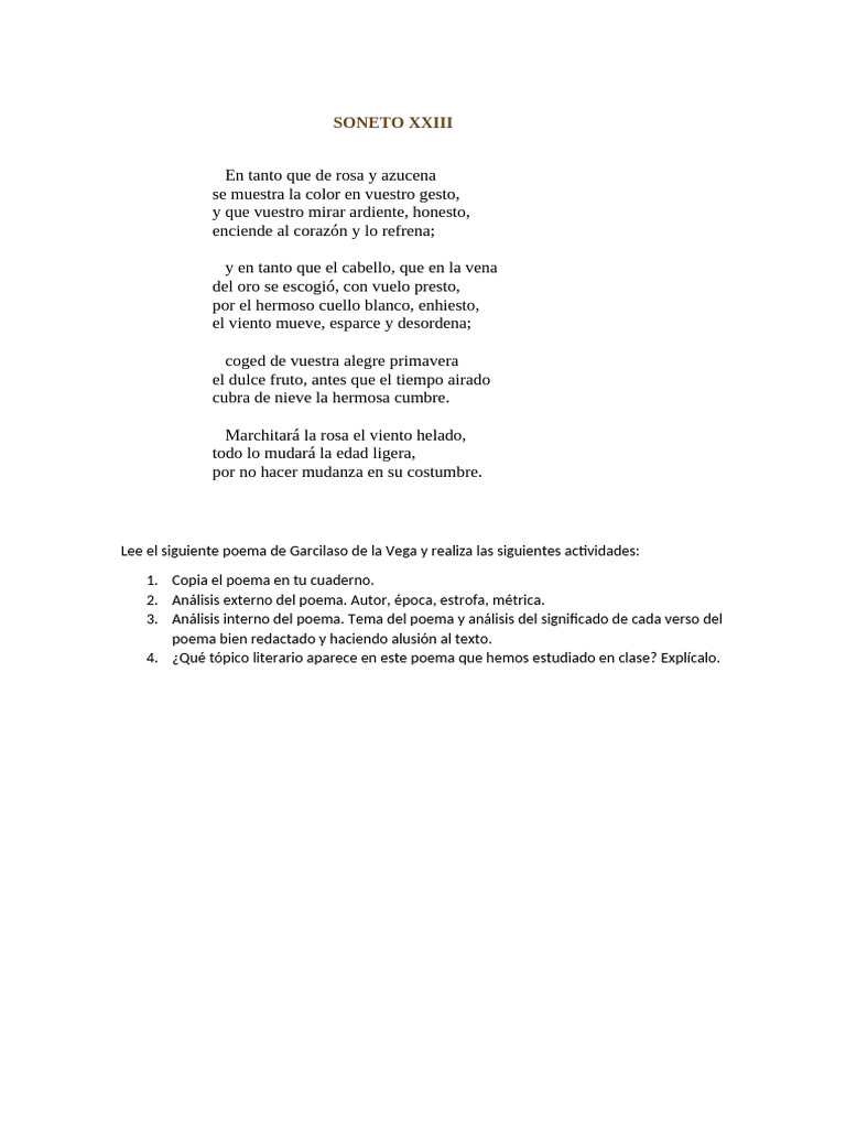 Soneto Xxiii | PDF