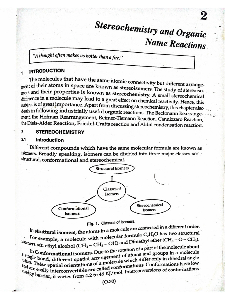 Stereochemistry & Name Reactions | PDF