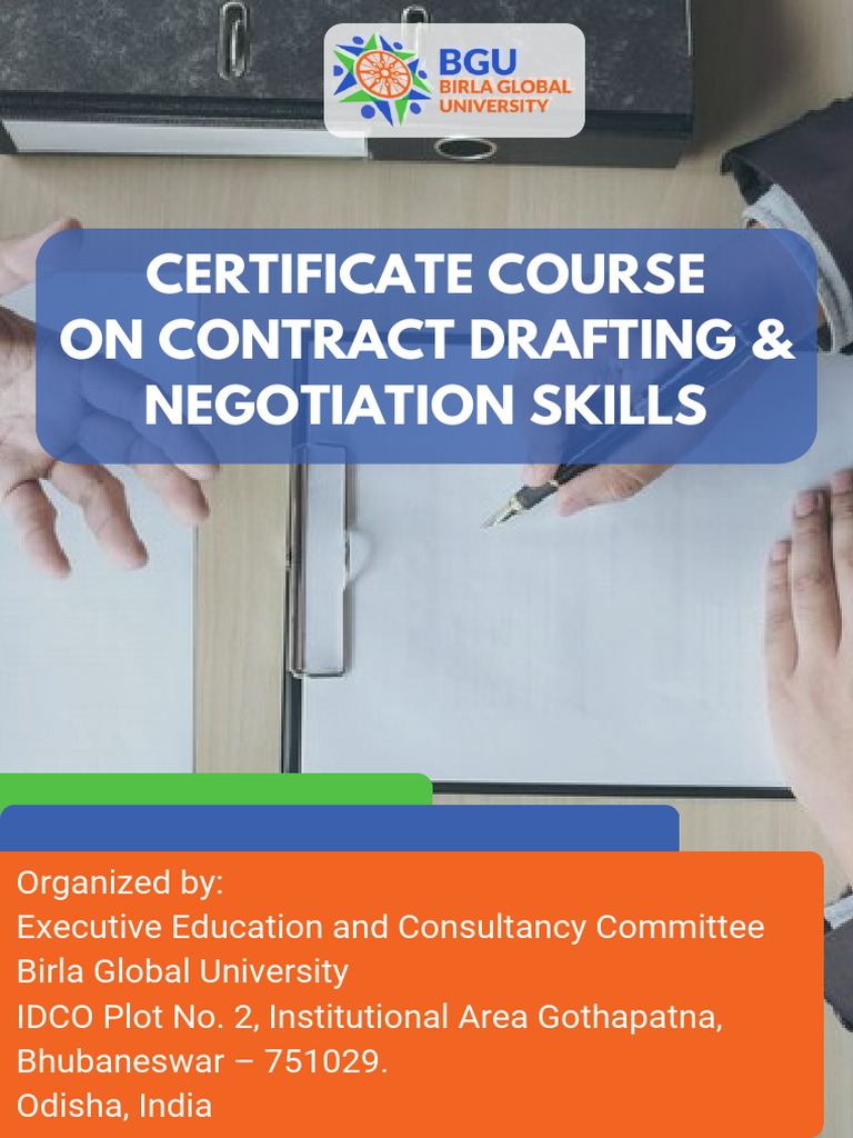 Certificate Course On Contract Drafting & Negotiation Skills | PDF | Negotiation