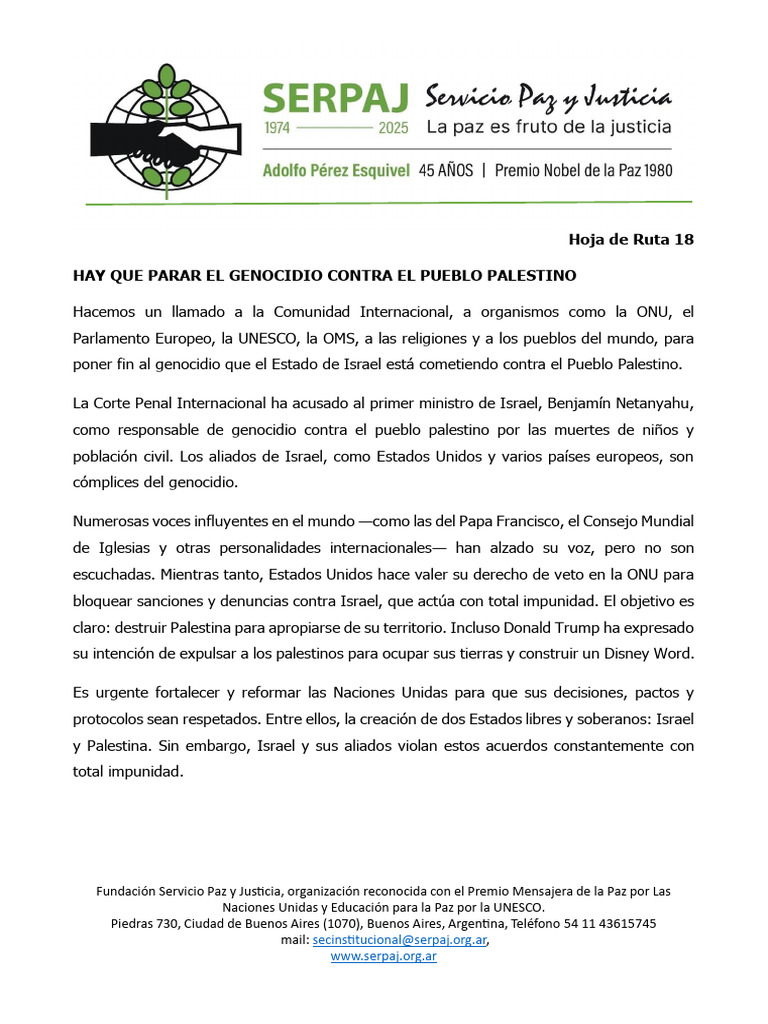 Hay Que Parar El Genocidio Contra El Pueblo Palestino | PDF | Israel ...