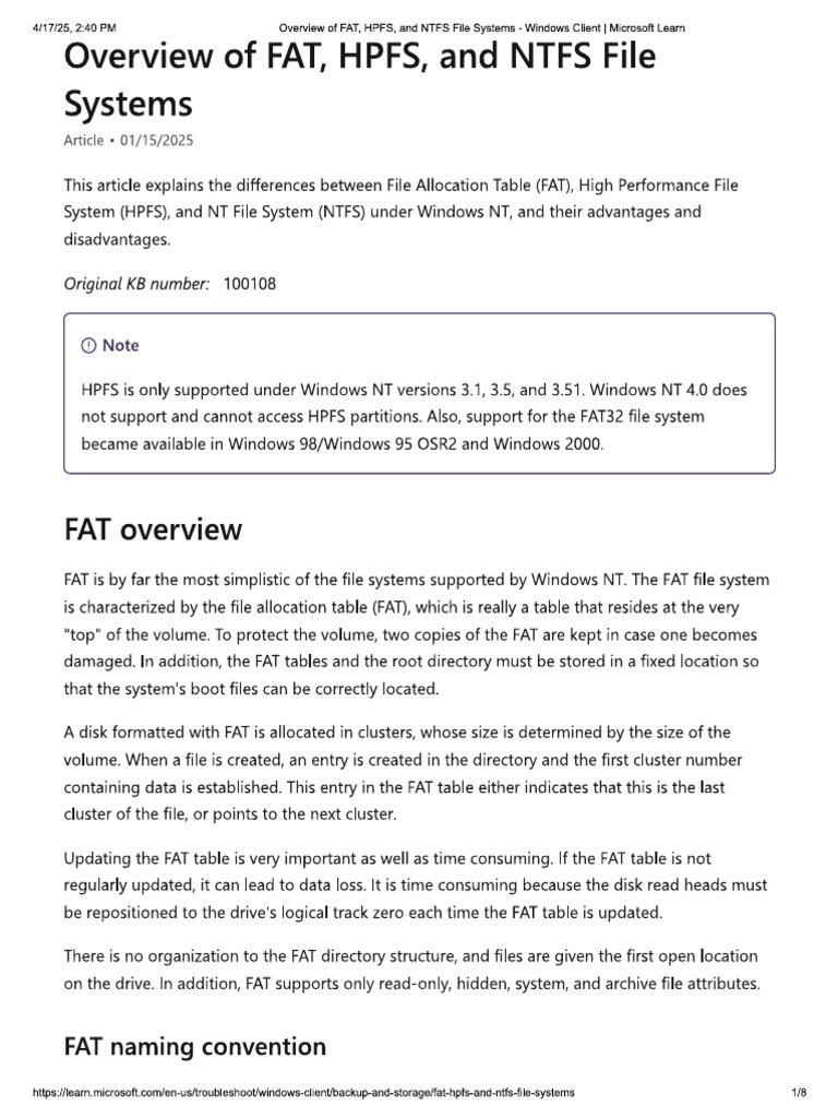 Fat,Hpfs,Ntfs | PDF