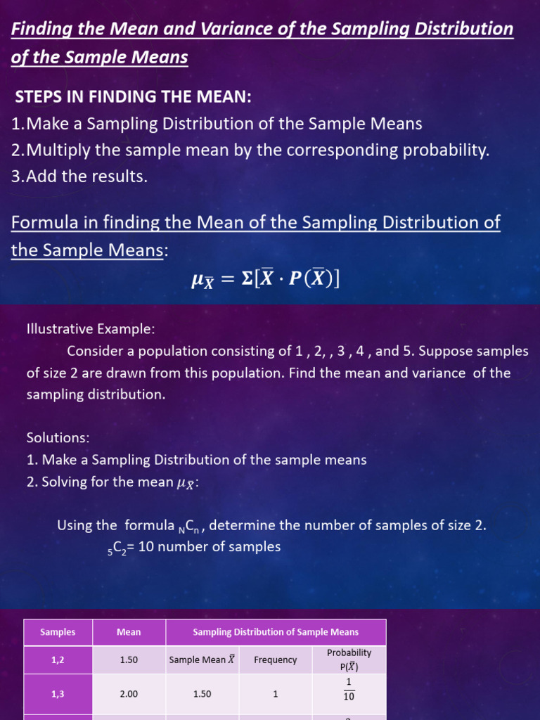 11.-Variance-and-Standard-Deviation-of-The-Sampling | PDF | Standard Error | Standard Deviation