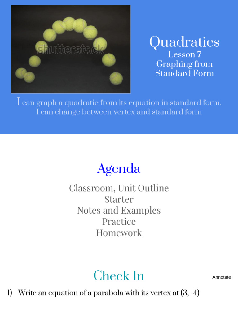 L07 Lesson Graph Standard Form | PDF