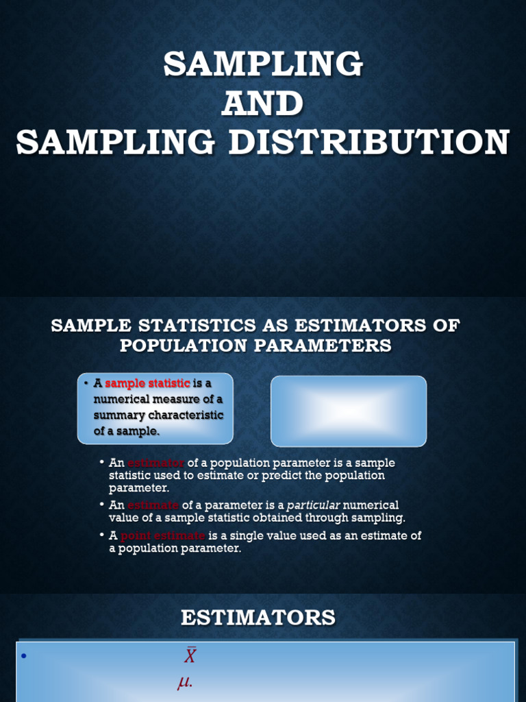 Sampling Distribution of The Sample Means | PDF | Estimator | Standard Deviation