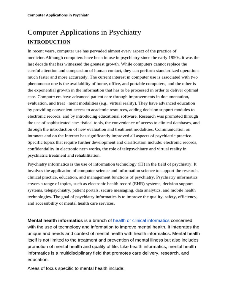 Health Info Assignment 223 | PDF | Psychiatry | Mental Health