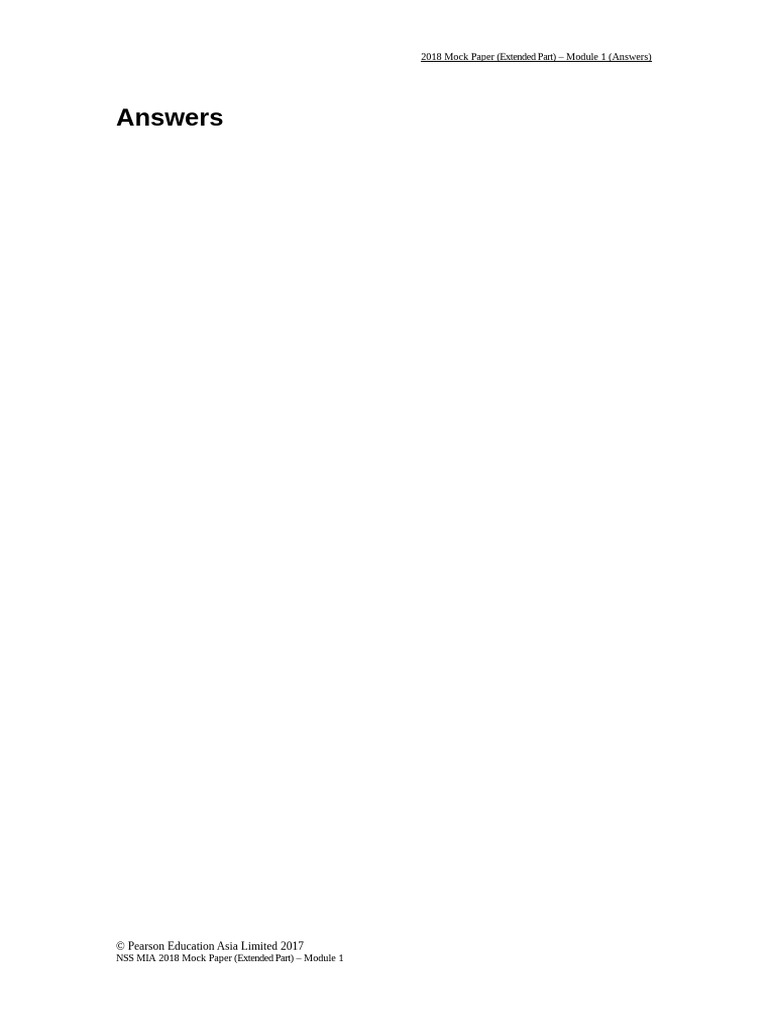 M1 Mock 2018 Answer | PDF