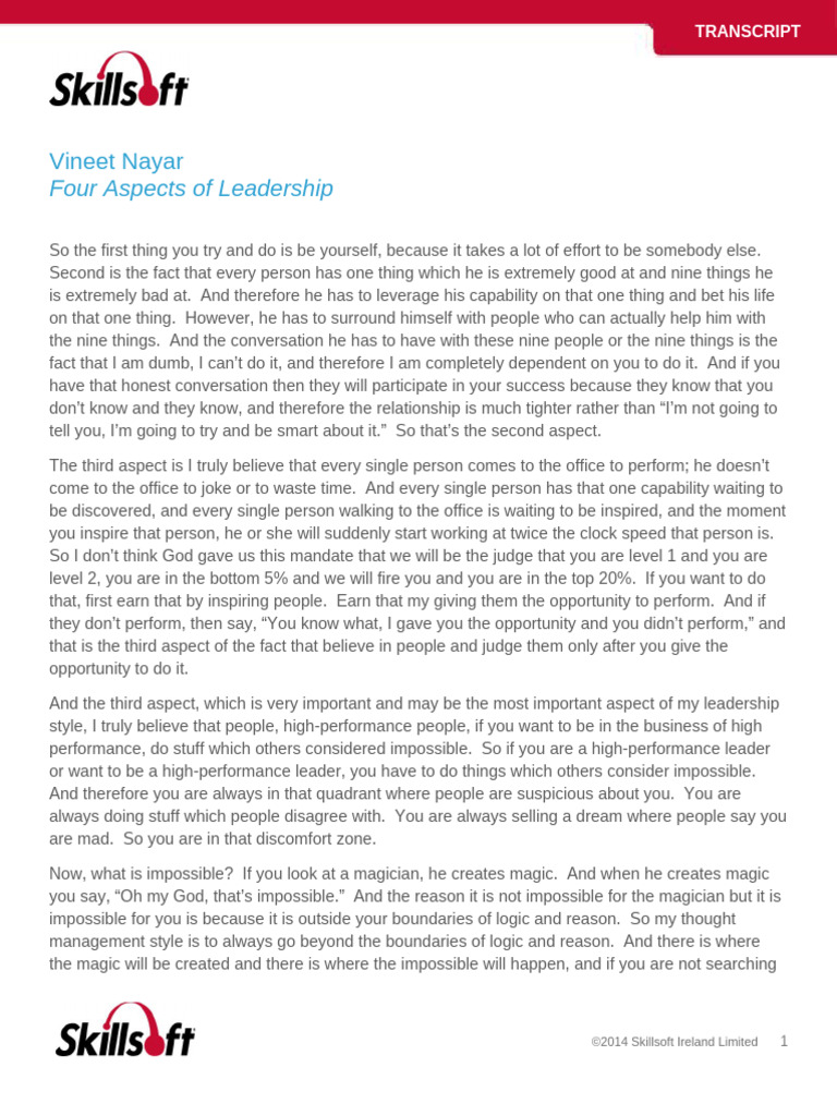 Four Key Leadership Aspects | PDF | Reason