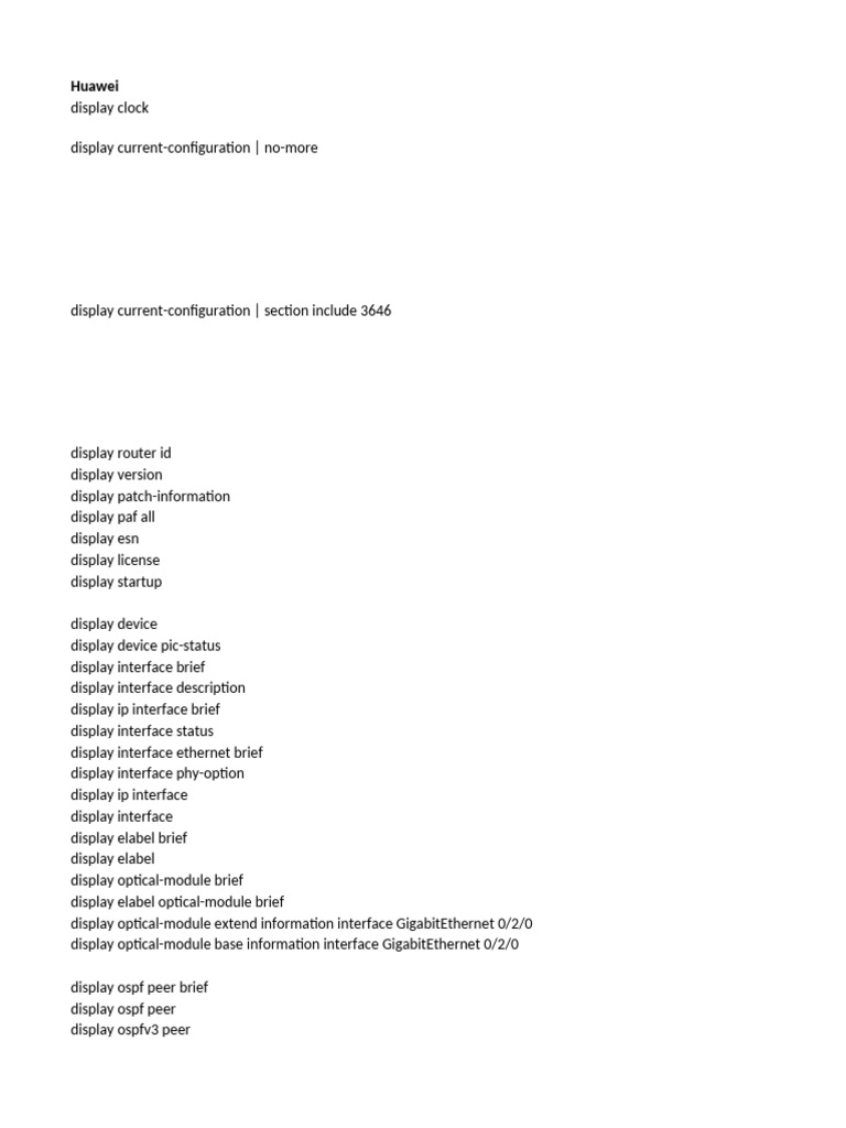 Huawei and ZTE Command Reference Guide | PDF | Ip Address | Networking