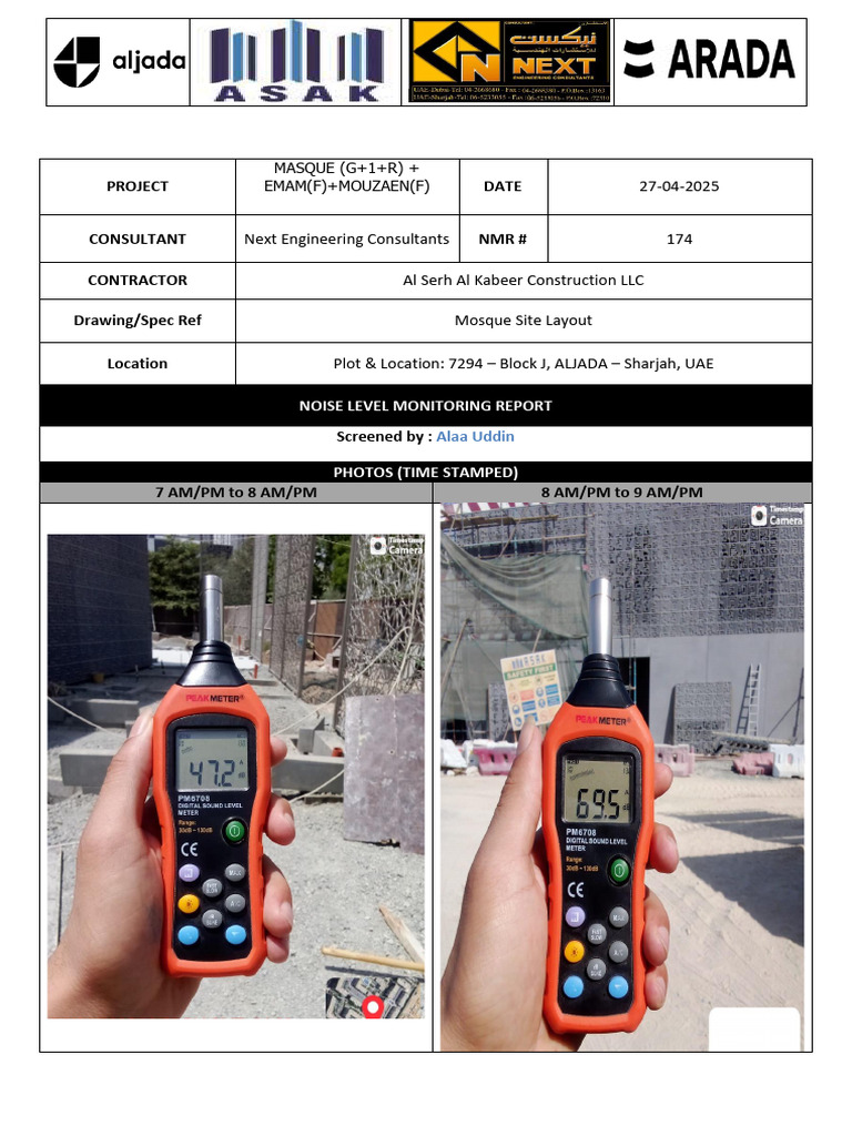 Noise Level Monitoring 270425 | PDF