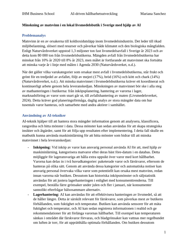 IHM Minskning Av Matsvinn MSV | PDF