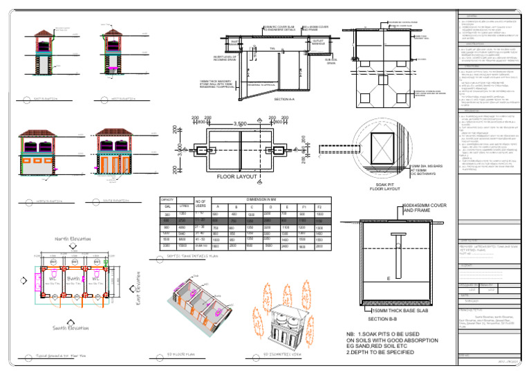 Soak Pit and Septic Tank Design Plans | PDF | Drainage | Plumbing