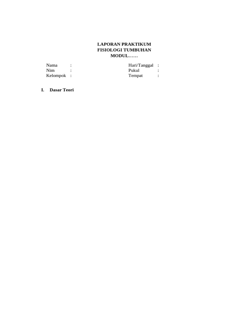 Template Laporan Praktikum FISTUM (REVISI) (2) | PDF