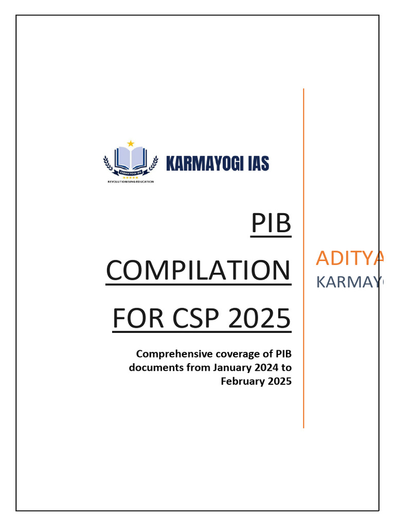 Pib Compilation Karmayogi (1) | PDF | Adoption | Economic Growth