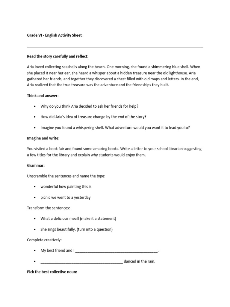 Activity_Sheet 1_Class6_English | PDF