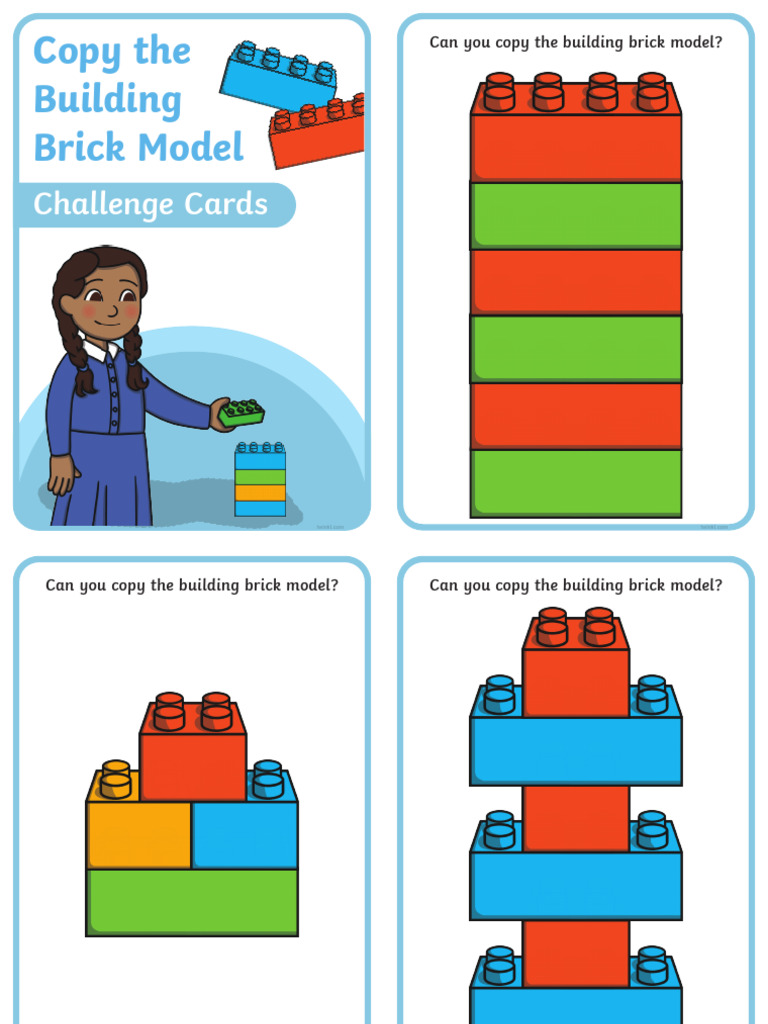 Building Brick Model Challenge Cards | PDF