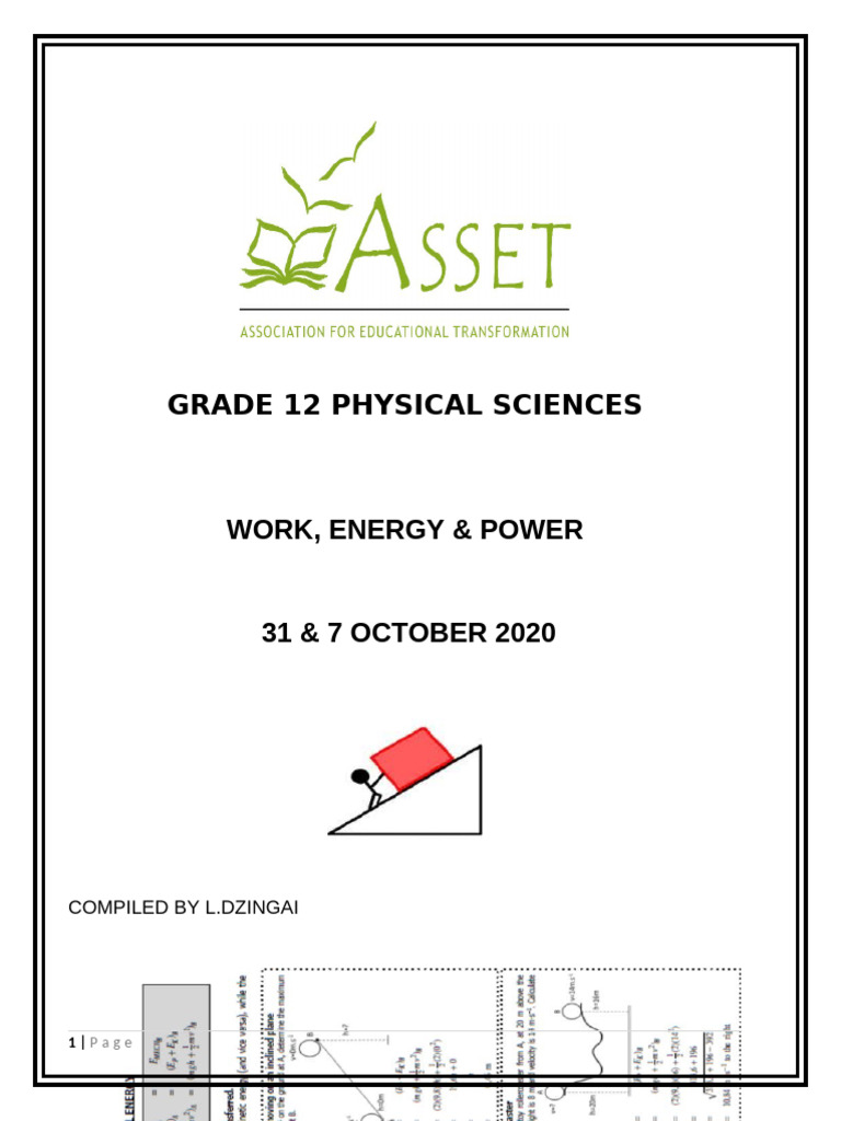 Grade 12 Physics: Work, Energy, Power | PDF | Force | Physical Quantities