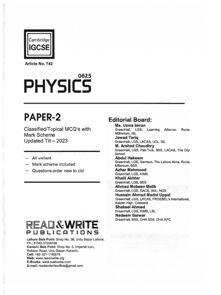 IGCSE Physics P2 Topical - 240321 - 135216 | PDF