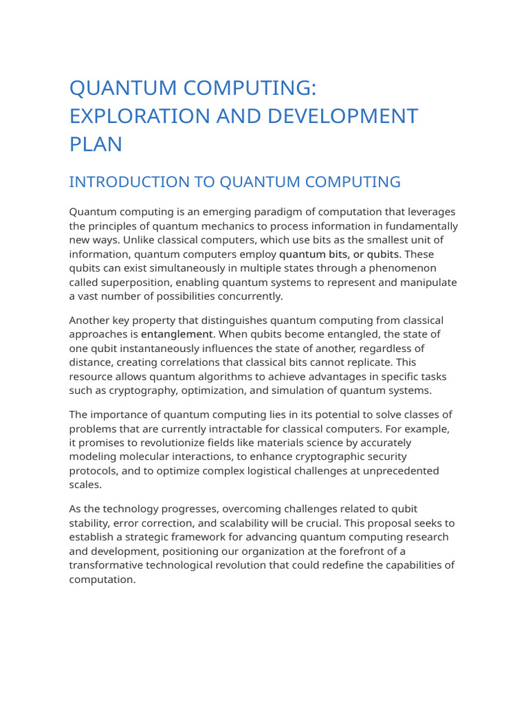 Quantum Computing Project Proposal | PDF | Quantum Computing | Computing