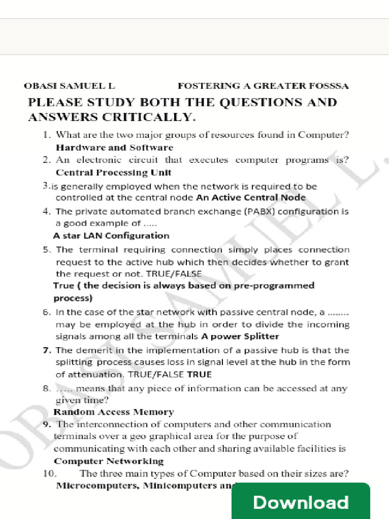Cos 101 Likely Exam Question 4545 | PDF