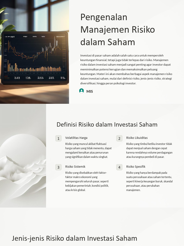 Manajemen Risiko dalam Investasi Saham | PDF