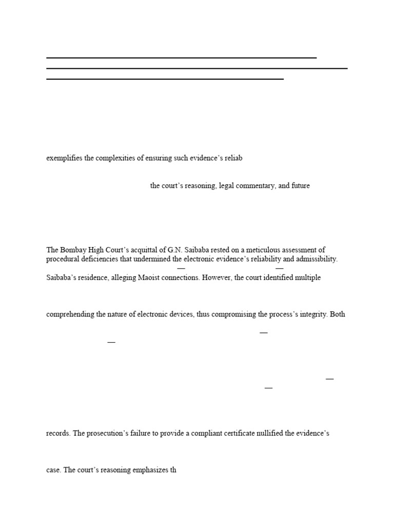 Electronic Evidence Admissibility in India | PDF | Criminal Procedure ...