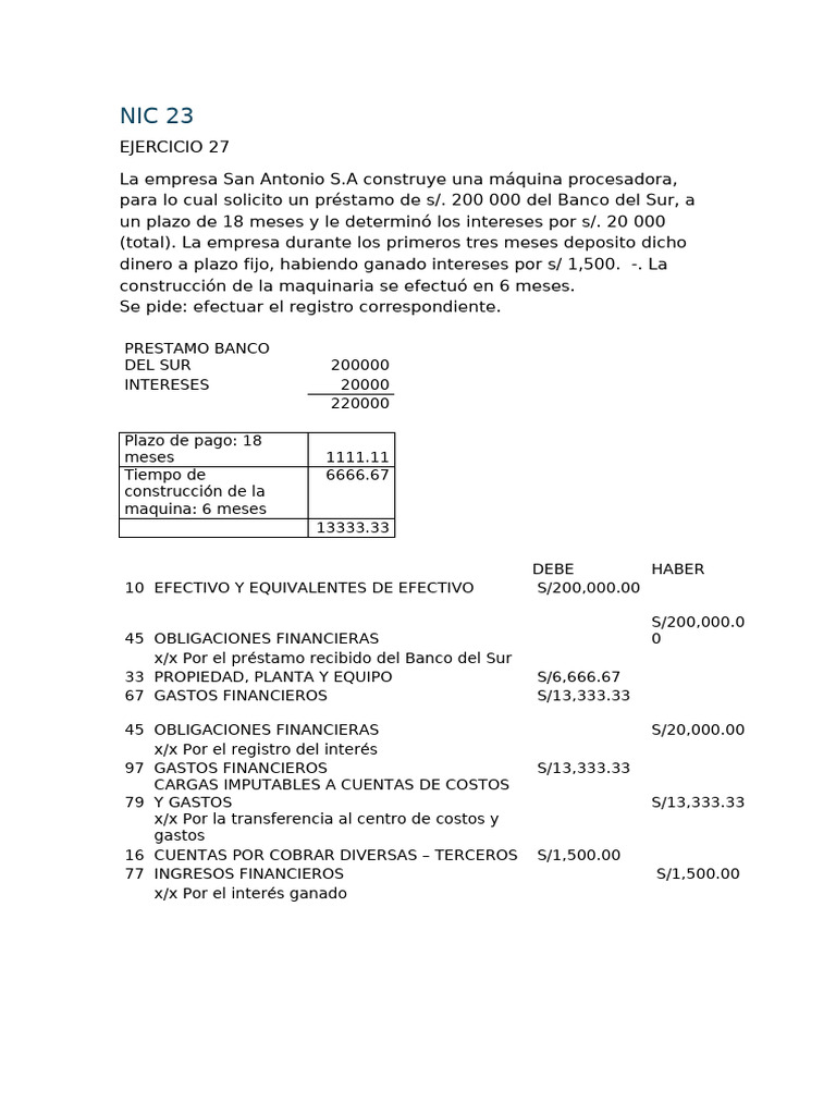 Registro contable de préstamo y gastos | PDF