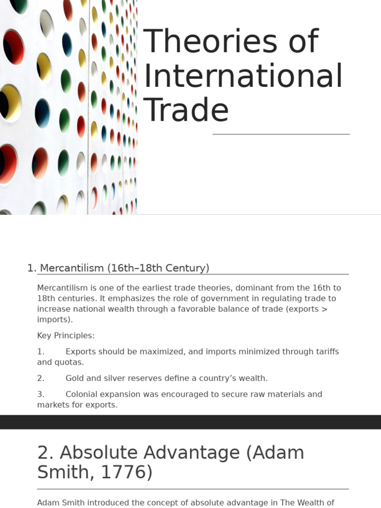 Theories of International Trade | PDF | Economies | International Business