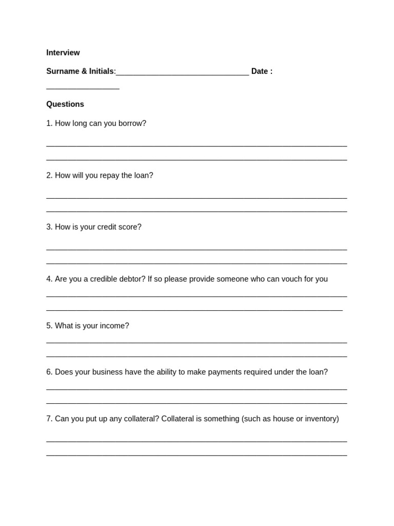 Loan Interview77 | PDF