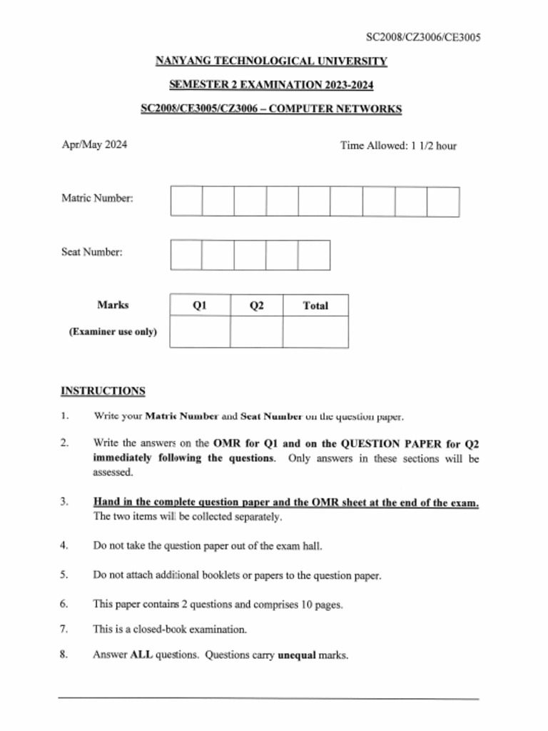 Semester 2 2023-2024 Questions | PDF