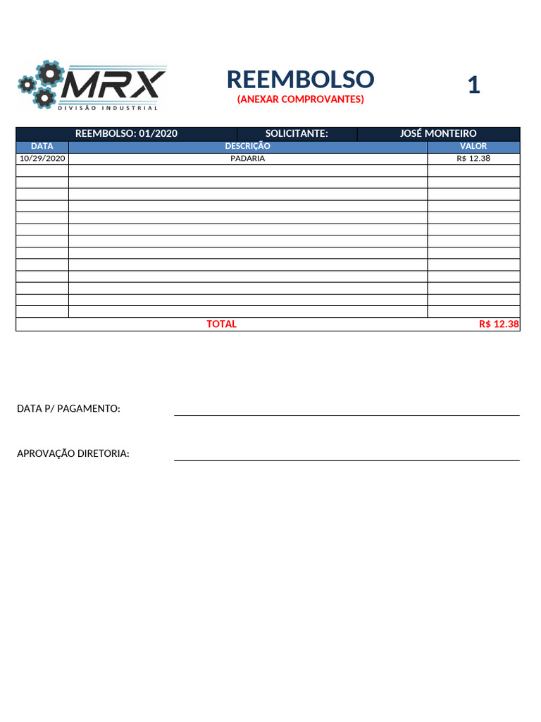 FORMULÁRIO - REEMBOLSO | PDF