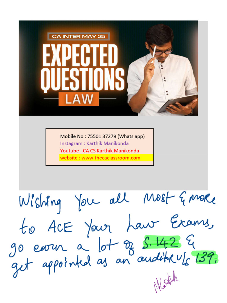 Expected Questions LAW - May 25 Exams - LIST | PDF | Limited Liability ...