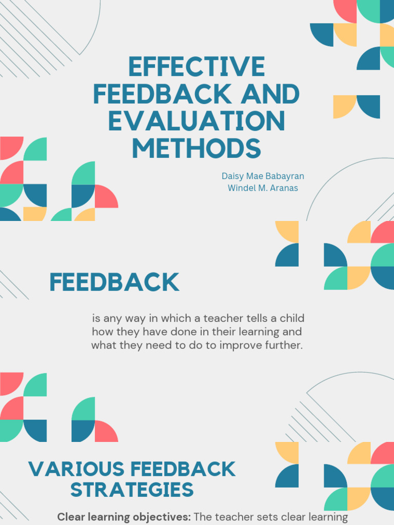 Effective Feedback and Evaluation Methods | PDF | Educational Assessment | Behavior Modification