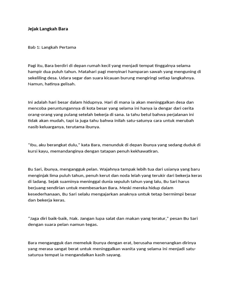 Novel Jejak Langkah Bara | PDF