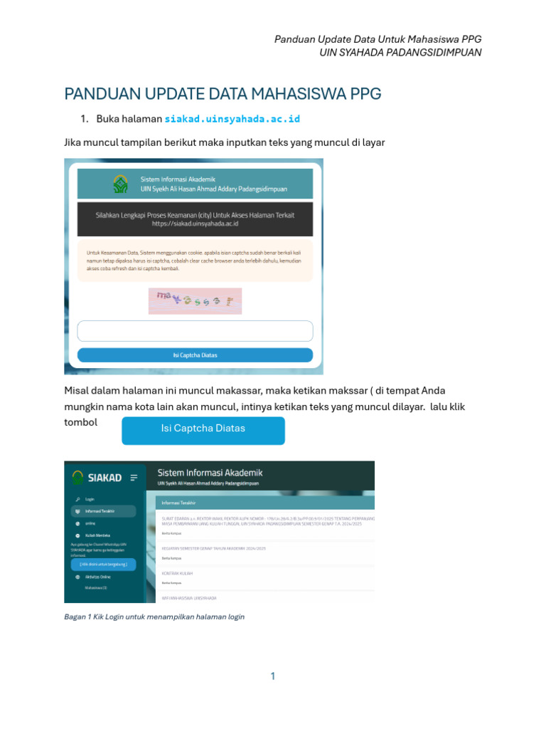Panduan Update Data Mahasiswa PPG | PDF