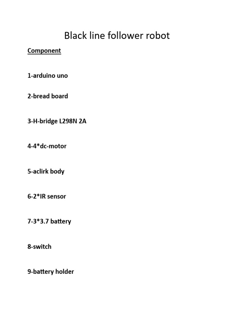 Black Line Follower Robot | PDF